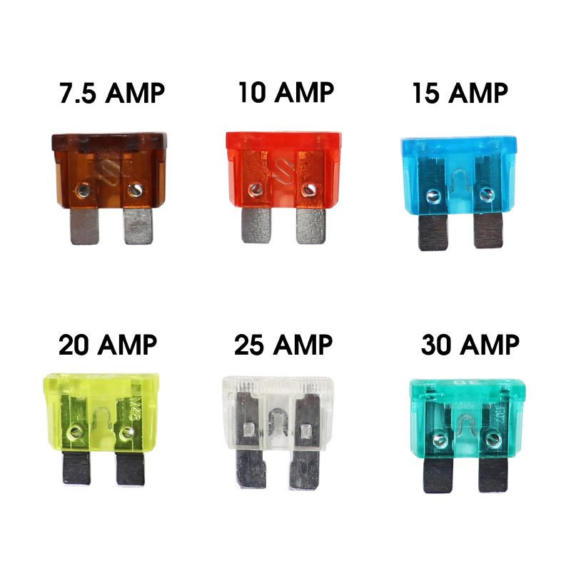 FUSIBLE PLAT ENFICHABLE STANDARD 7,5 - 10 - 15 - 20 - 25 - 30A (SACHET DE 10) -SELECTION P2R- - P2R