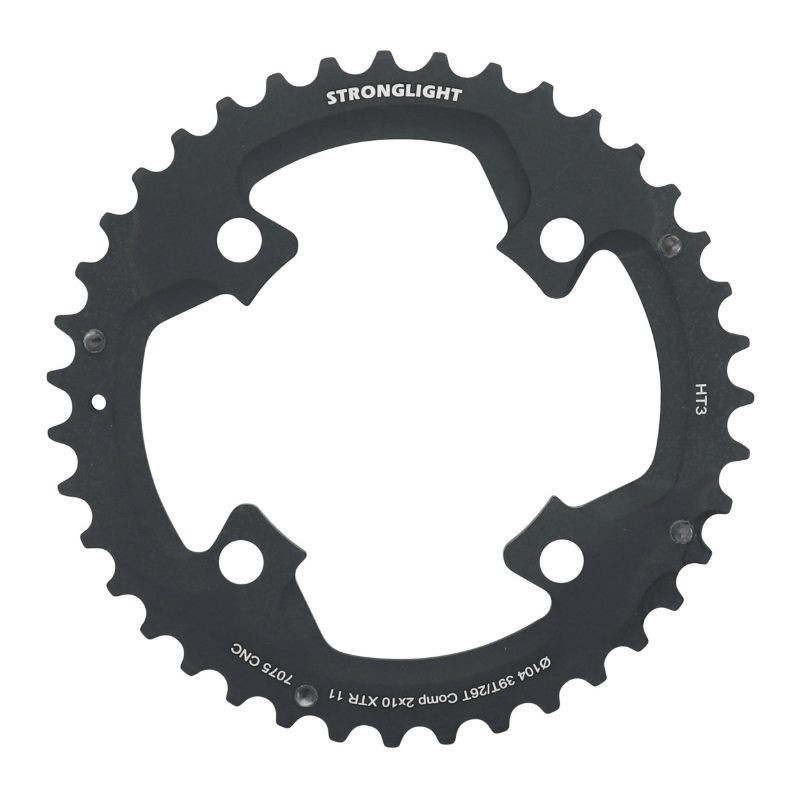 PLATEAU VTT 4BRA D.104 POUR SHIMANO XTR M980 STRONGLIGHT DOUBLE HT3 39DTS EXTERIEUR NOIR (POUR ...